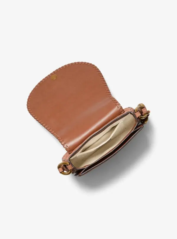 Michael Kors Josie Medium Whipstitched Suede Saddle Bag In By