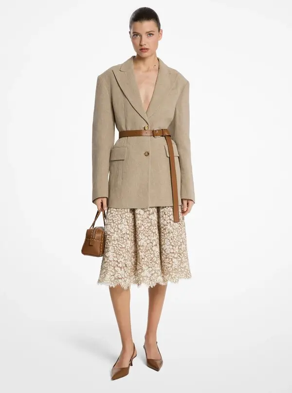 Michael Kors Linen Carved Blazer