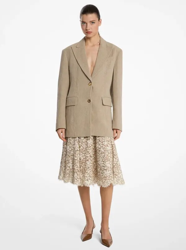 Michael Kors Linen Carved Blazer