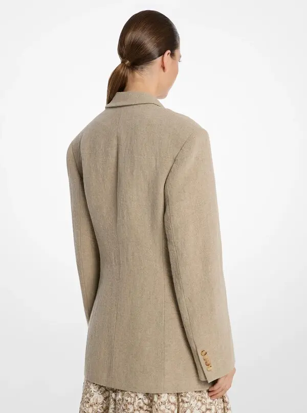 Michael Kors Linen Carved Blazer