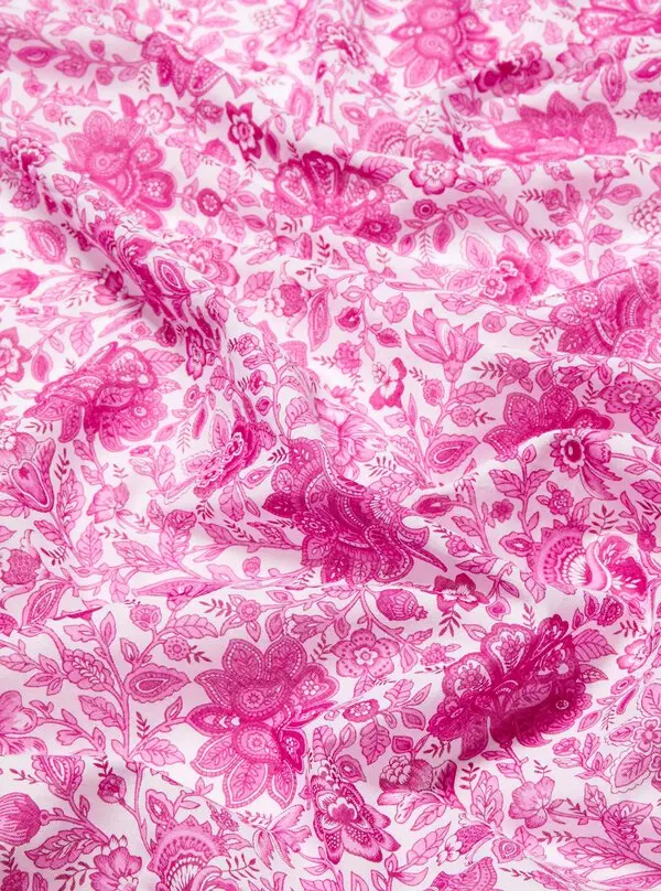 Michael Kors Floral Print Cotton Scarf In By - Pink