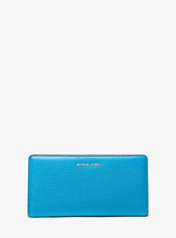 Michael Kors Bryant Large Pebbled Leather Snap-front Wallet In By