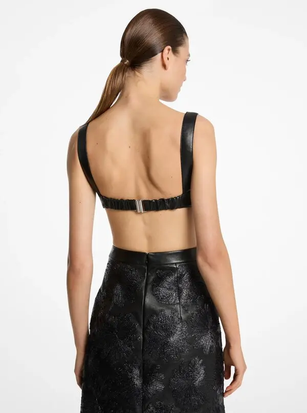 Michael Kors Plongé Leather Bra Top In Size By