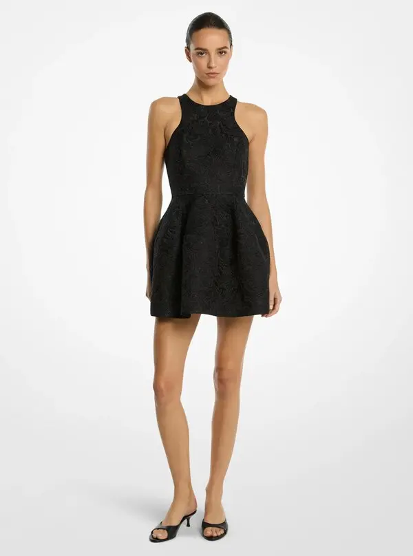 Michael Kors Floral Matelassé Racerback Bubble Dress