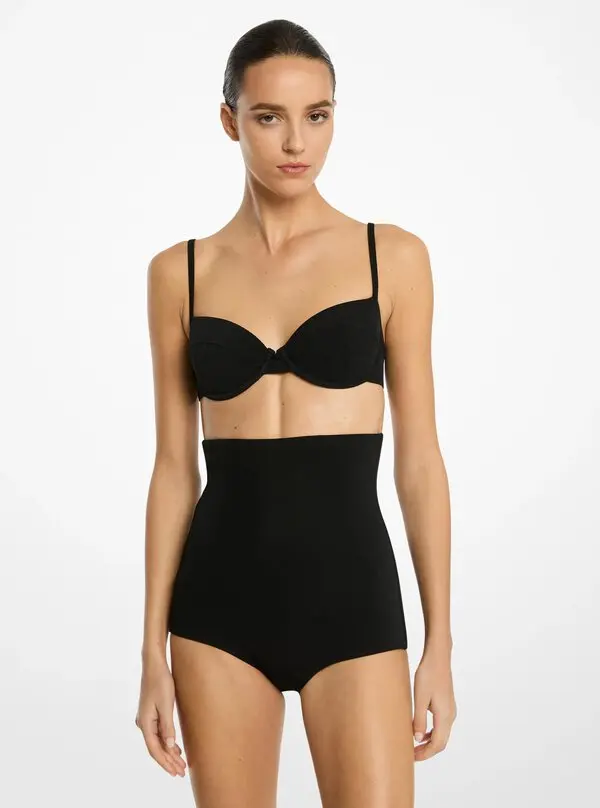 Michael Kors Stretch Crepe Bikini Set - Black