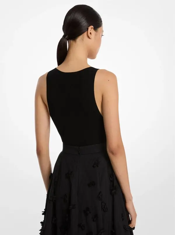 Michael Kors Stretch Viscose Bodysuit In Size By