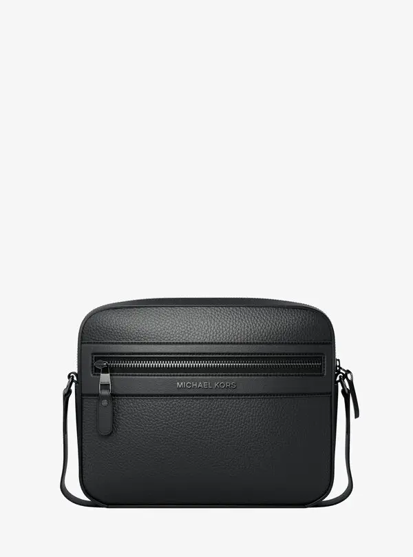 Michael Kors Jet Set Pebbled Leather Crossbody Bag - Black