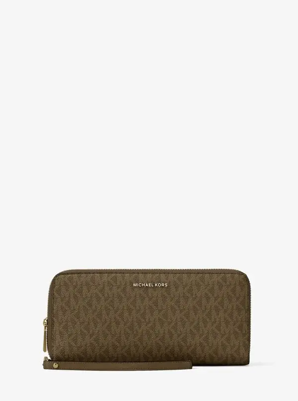 Michael Kors Large Logo Continental Wallet In By - Green