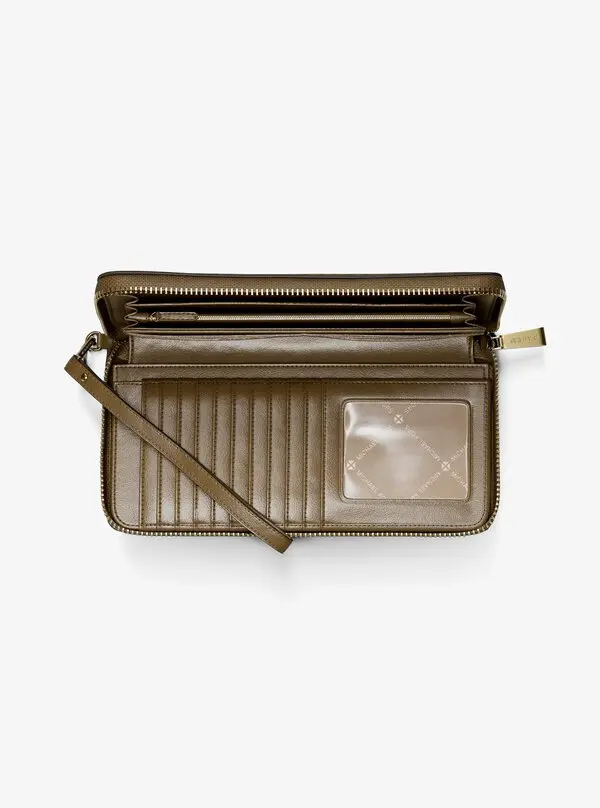 Michael Kors Large Logo Continental Wallet In By - Green