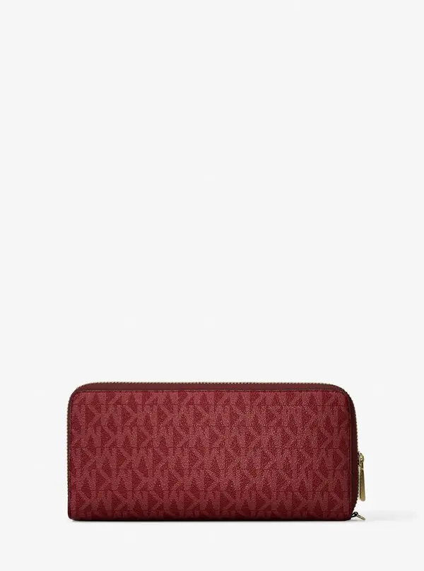 Michael Kors Large Logo Continental Wallet In By - Red