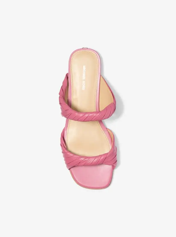 Michael Kors Kiana Leather Sandal In Size By - Pink