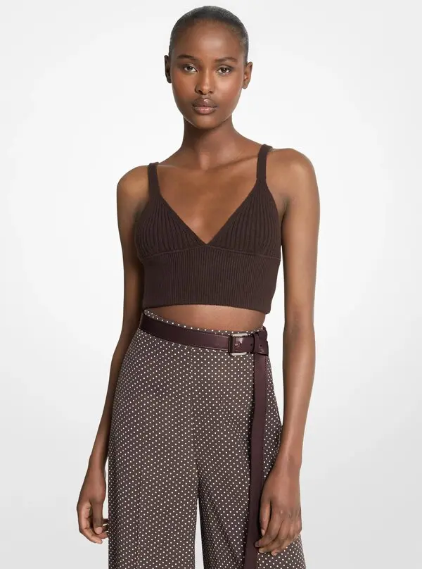 Michael Kors Stretch Cashmere Bralette In Size By