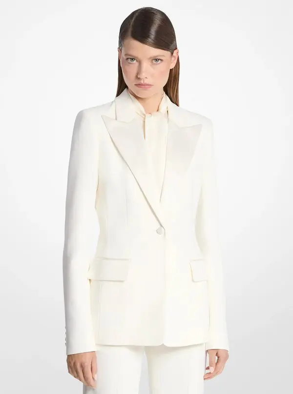 Michael Kors Georgina Hand Embellished Double Crepe Sablé Blazer