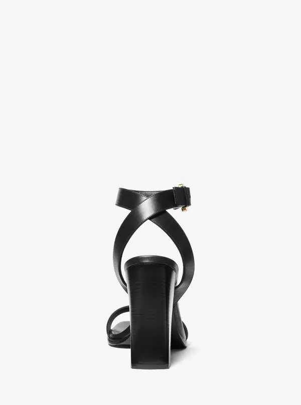Michael Kors Ashley Leather Sandal In Size By