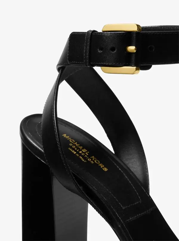 Michael Kors Ashley Leather Sandal In Size By