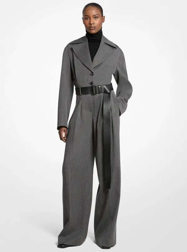 Michael Kors Covert Twill Wool Jumpsuit