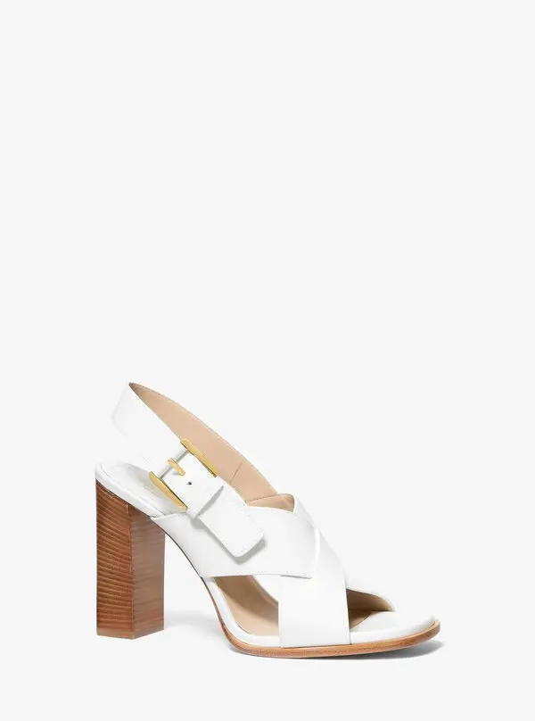Michael Kors Jasmine Leather Sandal In Size By - White
