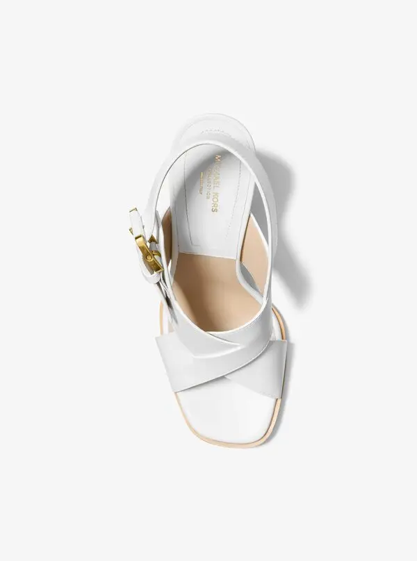 Michael Kors Jasmine Leather Sandal In Size By - White