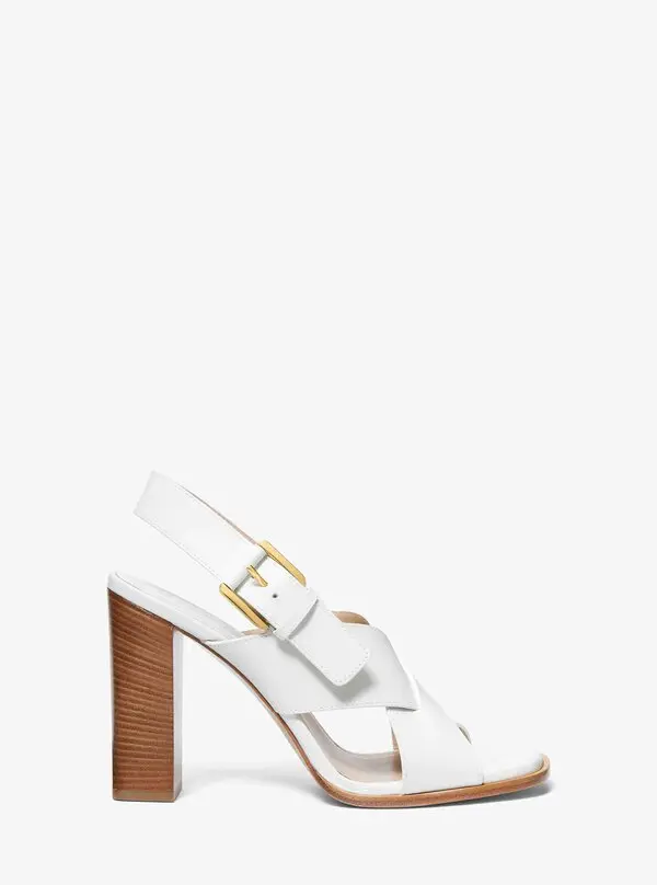 Michael Kors Jasmine Leather Sandal In Size By - White