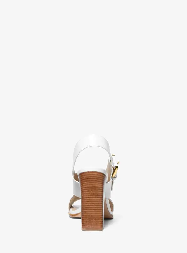 Michael Kors Jasmine Leather Sandal In Size By - White