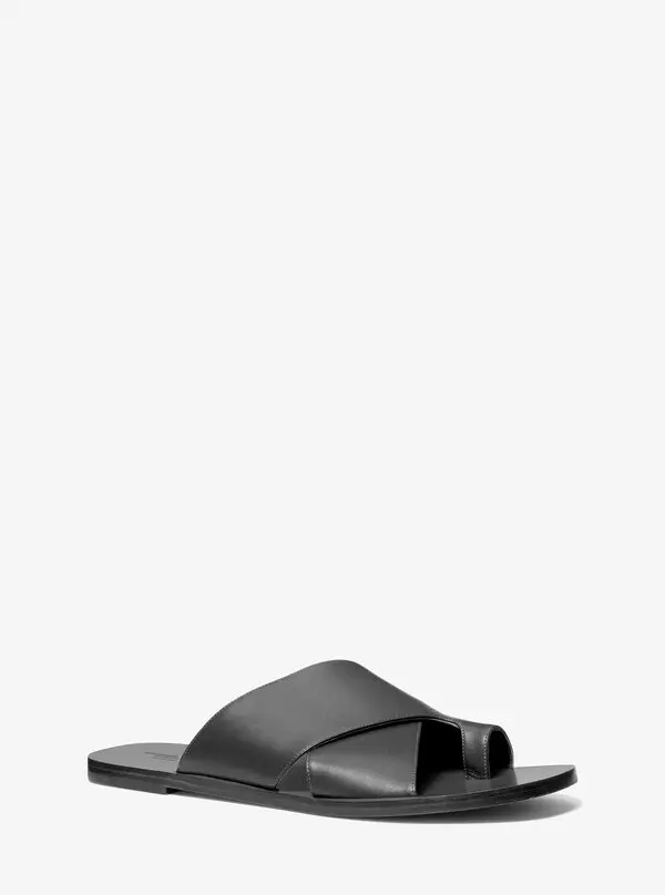Michael Kors Mackenzie Leather Sandal In Size By - Black