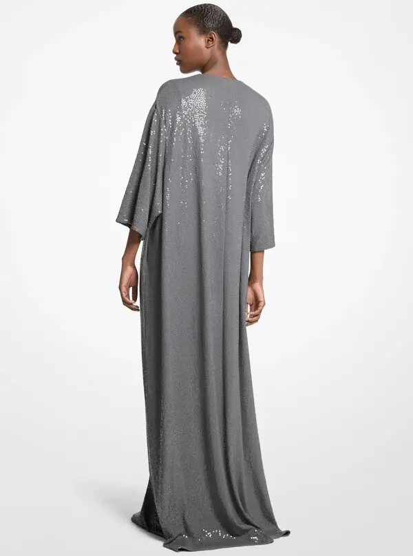 Michael Kors Hand-embroidered Sequin Stretch Jersey Caftan Gown
