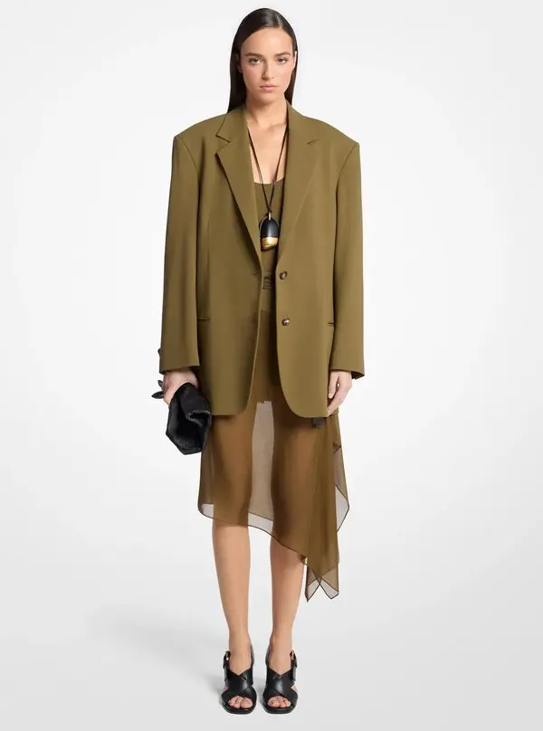 Michael Kors Ryan Stretch Wool Blazer - Green
