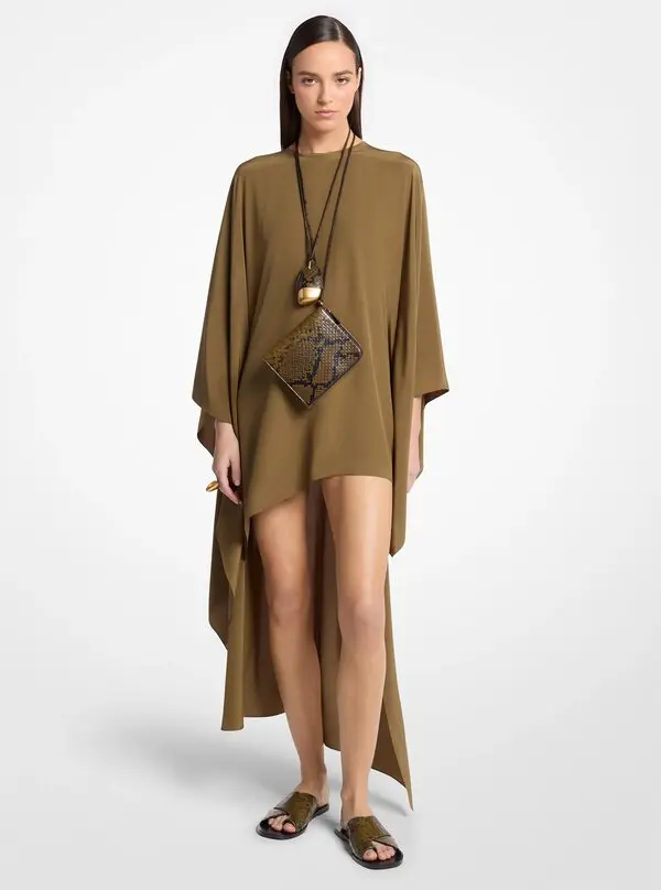 Michael Kors Mackenzie Snake Embossed Leather Sandal In Size By