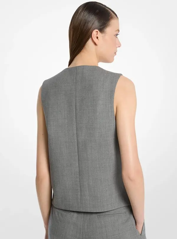 Michael Kors Stretch Wool Cropped Vest