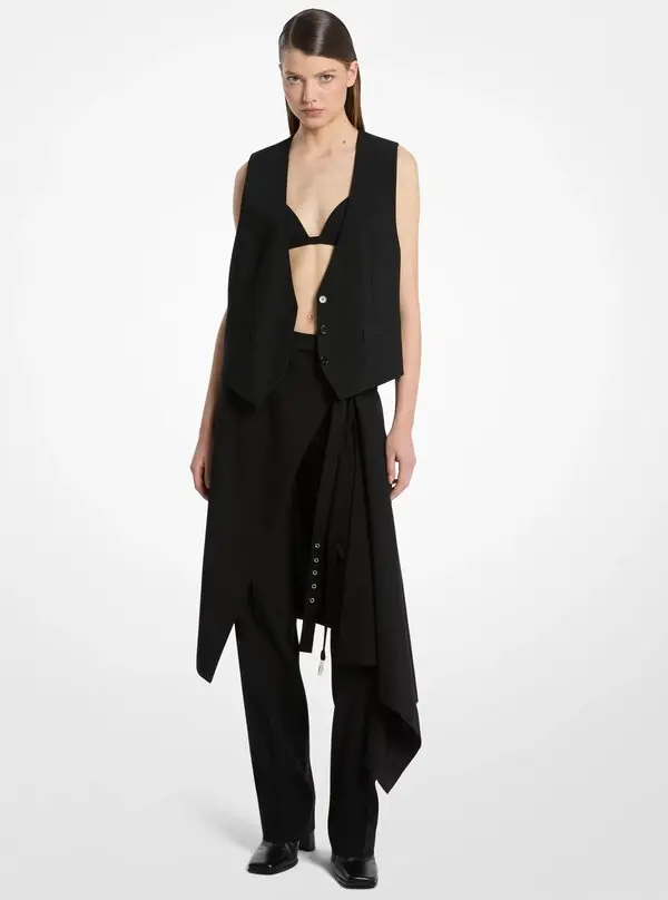 Michael Kors Wool Broadcloth Cropped Vest