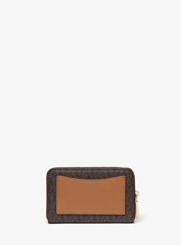 Michael Kors Small Logo And Leather Wallet In By - Brown