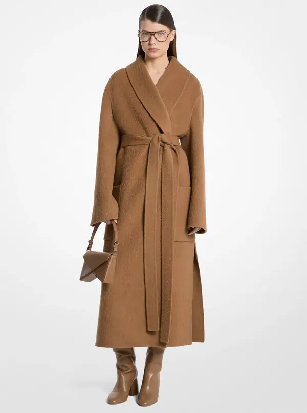 Michael Kors Double Faced Alpaca Blend Bathrobe Coat