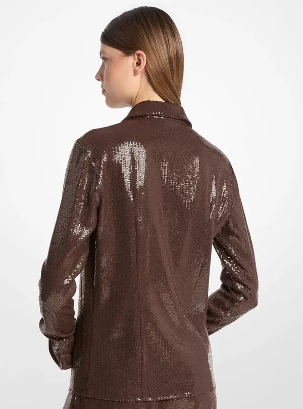 Michael Kors Hansen Embroidered Sequin Shirt In Size By