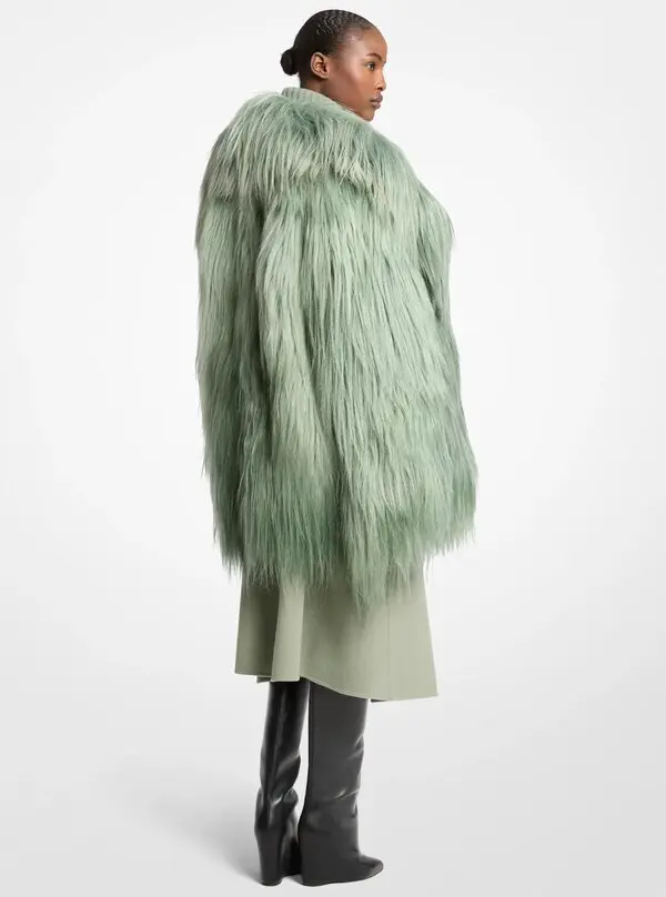 Michael Kors Long Haired Shearling Peacoat