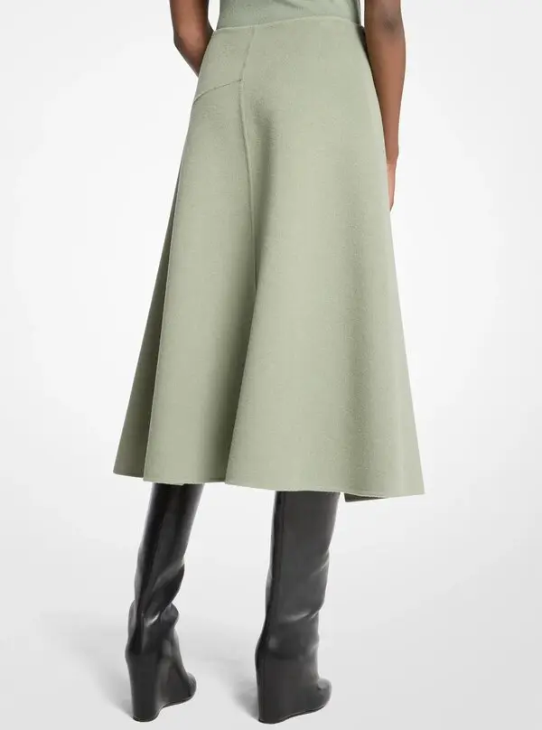 Michael Kors Double Faced Wool Wrap Skirt In Size By