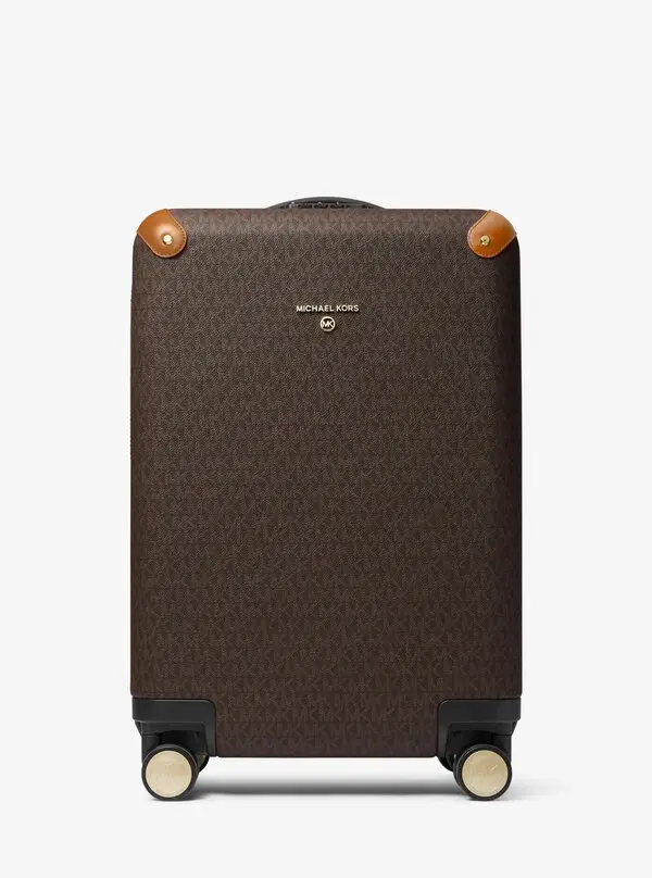 Michael Kors Logo Print Monogrammed Suitcase - Brown