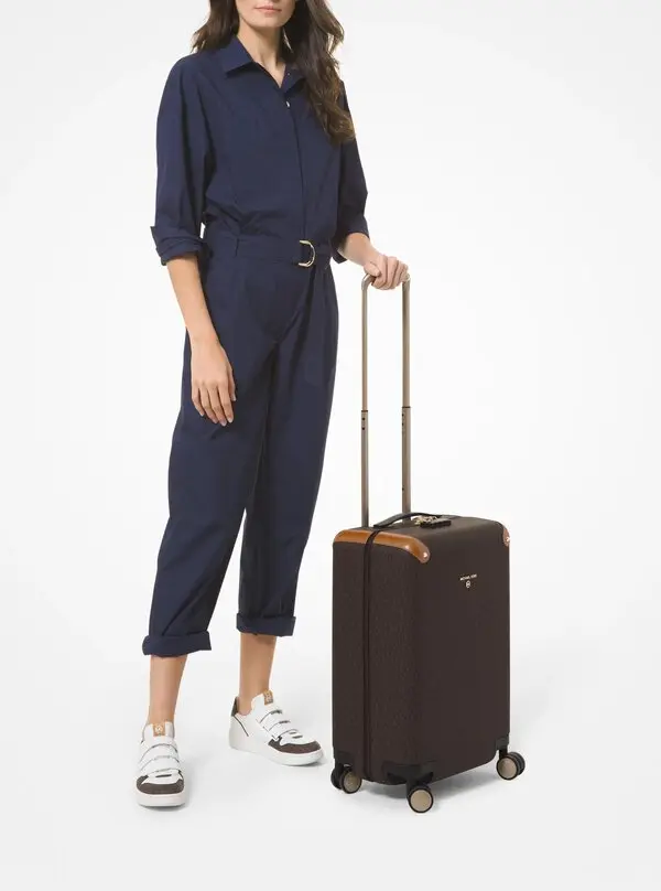 Michael Kors Logo Print Monogrammed Suitcase - Brown