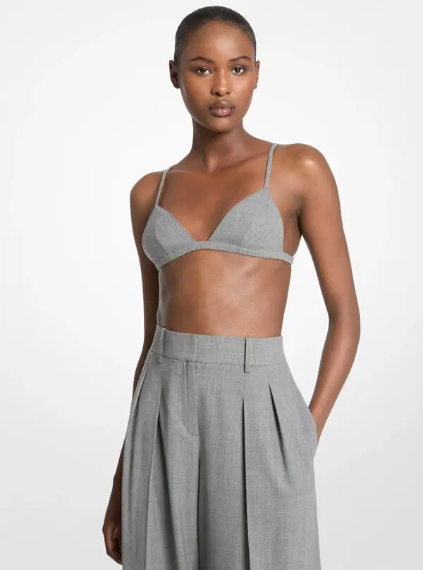 Michael Kors Stretch Tropical Wool Bralette In Size By