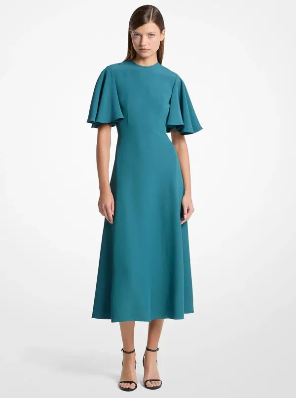 Michael Kors Crepe Cady Flutter-sleeve Dress