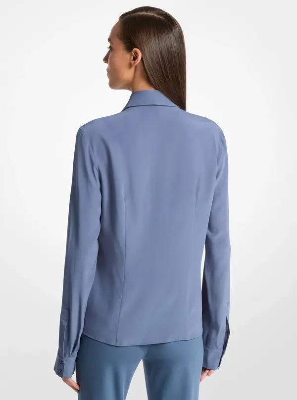 Michael Kors Hansen Silk Crepe De Chine Shirt In Size By