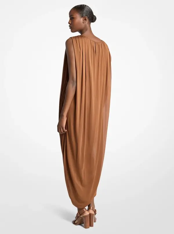 Michael Kors Draped Chiffon Jersey Dress