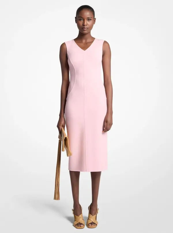 Michael Kors Double Faced Stretch Wool Sheath Dress In Size By