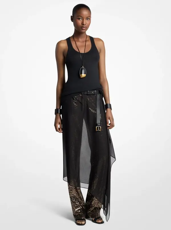 Michael Kors Wool Blend Tank Top In Size By - Black