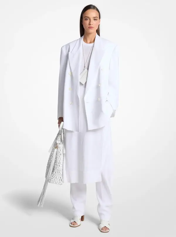 Michael Kors Shawn Linen Double-breasted Blazer