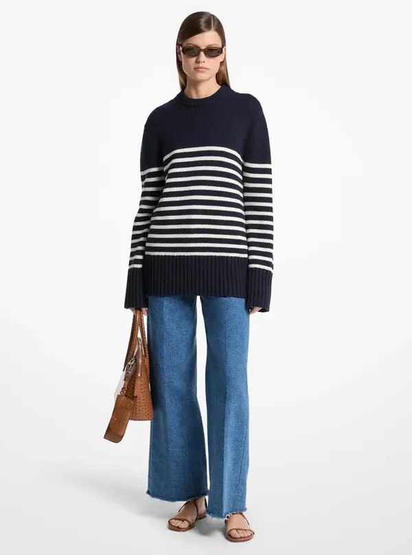 Michael Kors Striped Cashmere Sweater