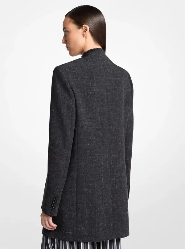 Michael Kors Frayed Collarless Blazer