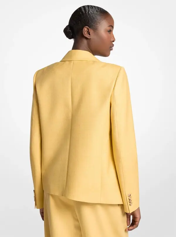 Michael Kors Silk Canvas Asymmetric Wrap Jacket