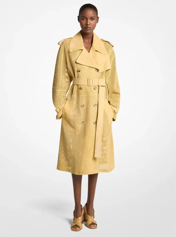 Michael Kors Perforated Suede Trench Coat