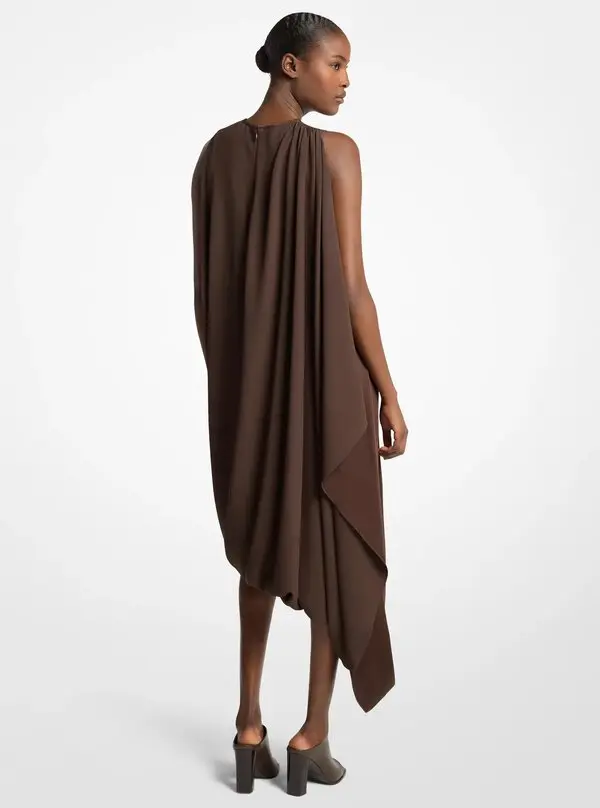 Michael Kors Draped Techno Satin Sail Dress In Size By