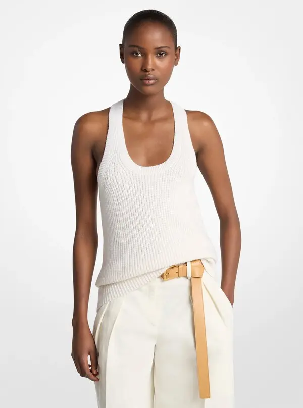 Michael Kors Cashmere And Linen Tank Top In Size By - Natural